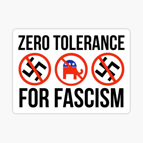 "Zero tolerance for fascism " Sticker for Sale by RACHELDF | Redbubble