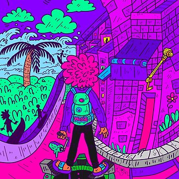 "STREET OF A NEO-PSYCHEDELIC LAND" Sticker for Sale by Grace Mattos ...