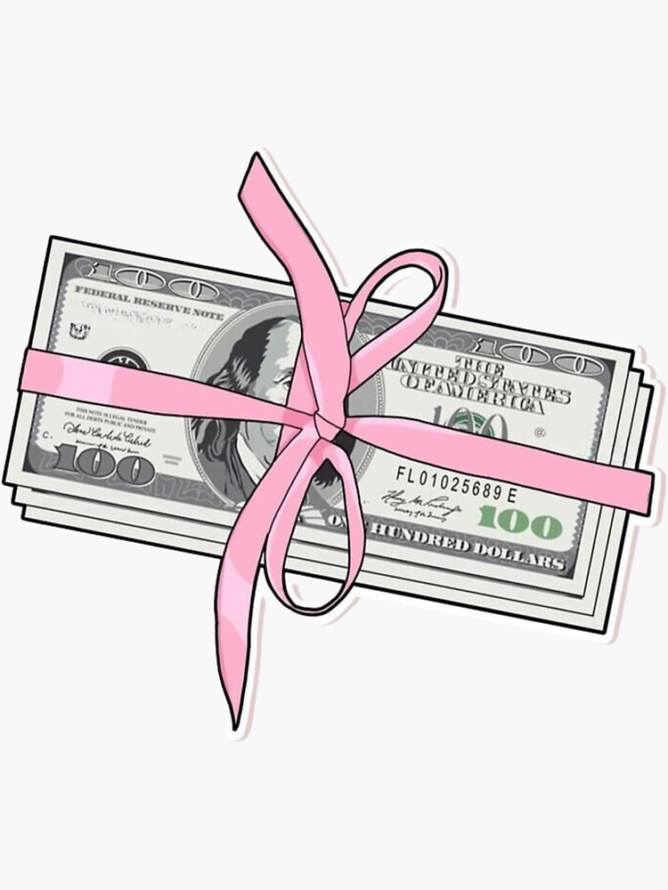 "Pink Money Stack Sticker – Coquette Aesthetic, Girly Luxury Design ...