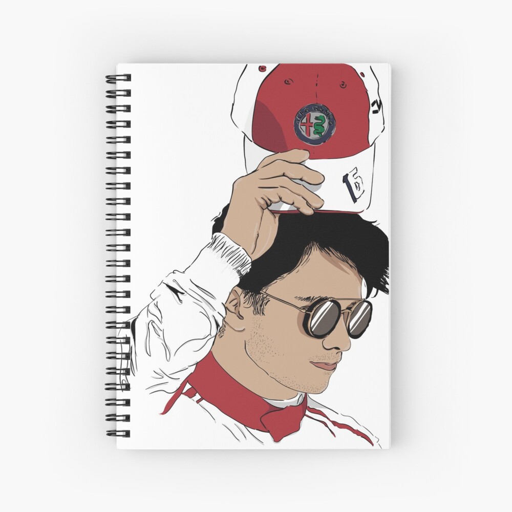 "Charles Leclerc Portrait" Spiral Notebook by ICRDesigns | Redbubble