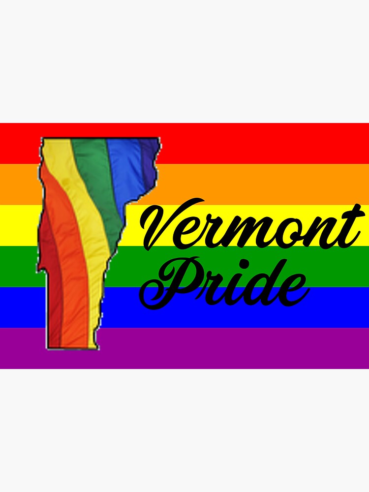 "Vermont Gay Pride - Vermont LGBT - Rainbow Flag Shirt" Sticker by ...