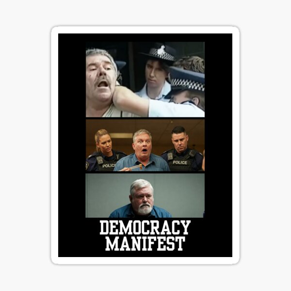 "Democracy Manifest: Mugshots (Real World V AI)" Sticker for Sale by ...