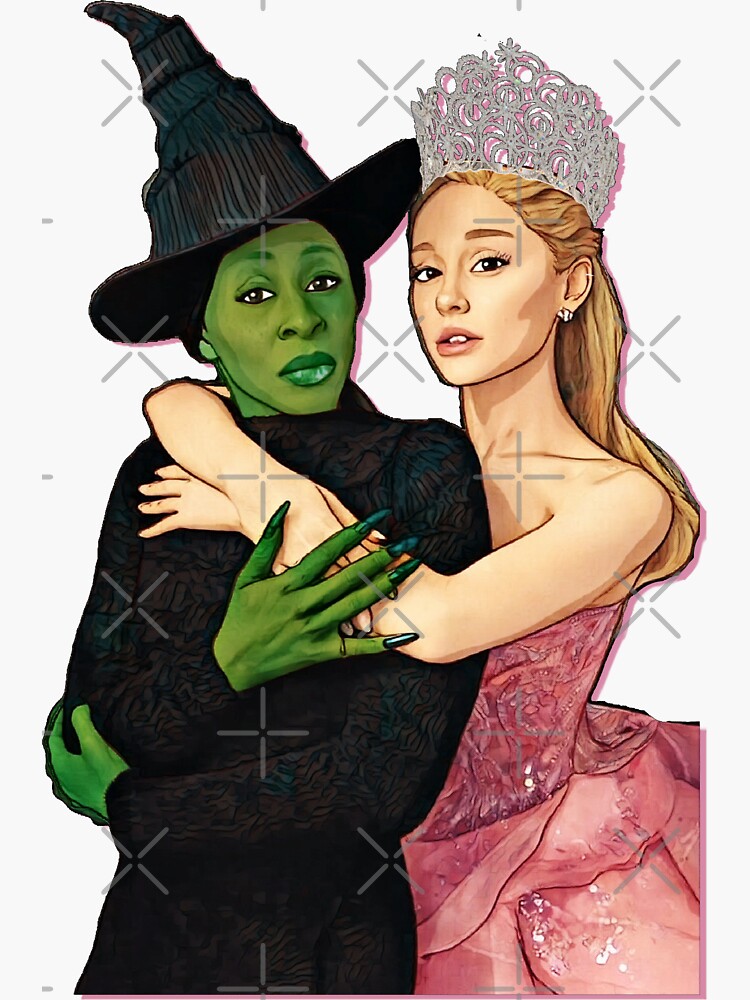 "Wicked Movie Glinda and Elphaba" Sticker for Sale by baranskini ...
