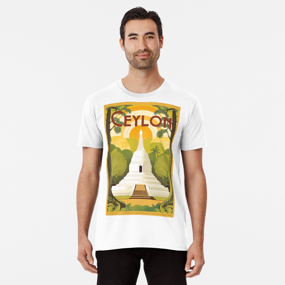 "Vintage Travel Art Print – Ancient White Buddhist Stupa, Ceylon ...