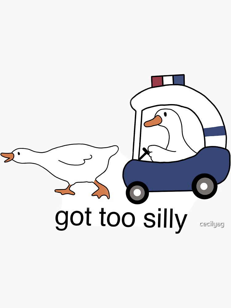 "Got too Silly" Sticker for Sale by cecilyag | Redbubble