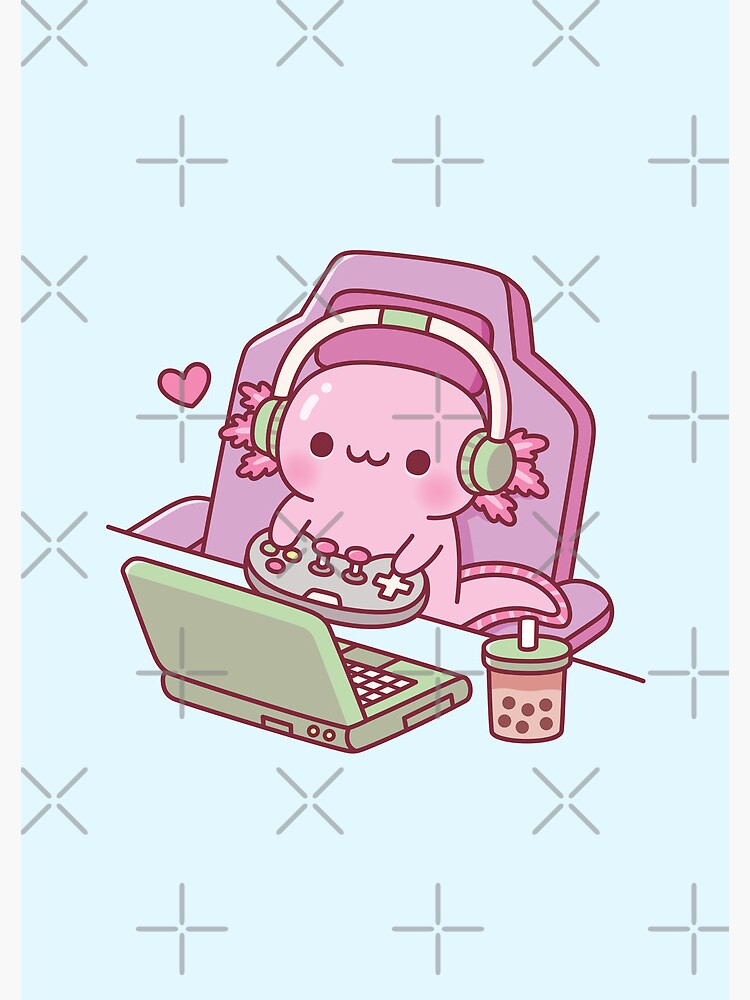 "Cute Axolotl Gaming On Laptop Funny" Journal for Sale by rustydoodle ...