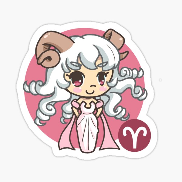 "Aries - The Chibi Zodiac" Sticker for Sale by YamPuff | Redbubble