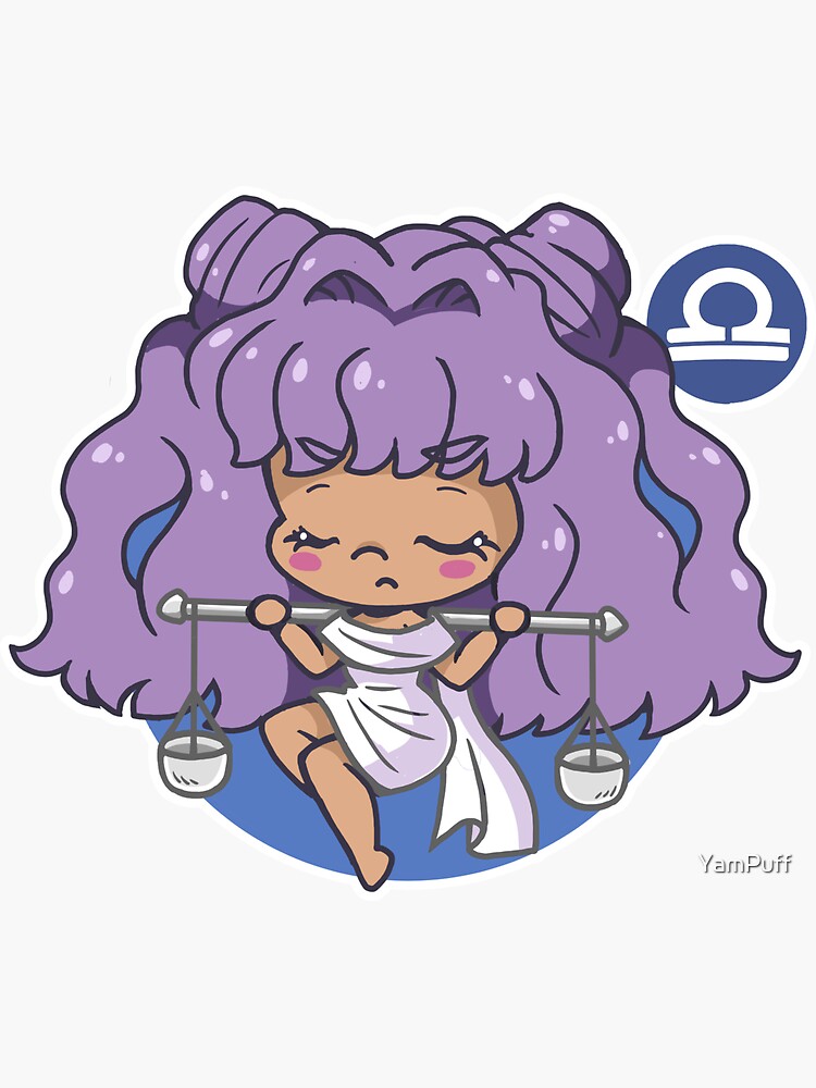 "Libra - The Chibi Zodiac" Sticker for Sale by YamPuff | Redbubble