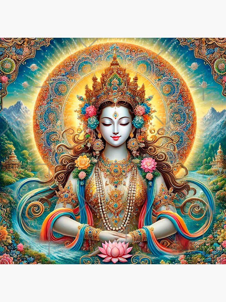 "Green Tara: The Protector and Liberator in Buddhist Art" Sticker for ...