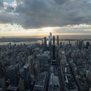 "Manhattan skyline top view at sunset, New York" Sticker for Sale by ...