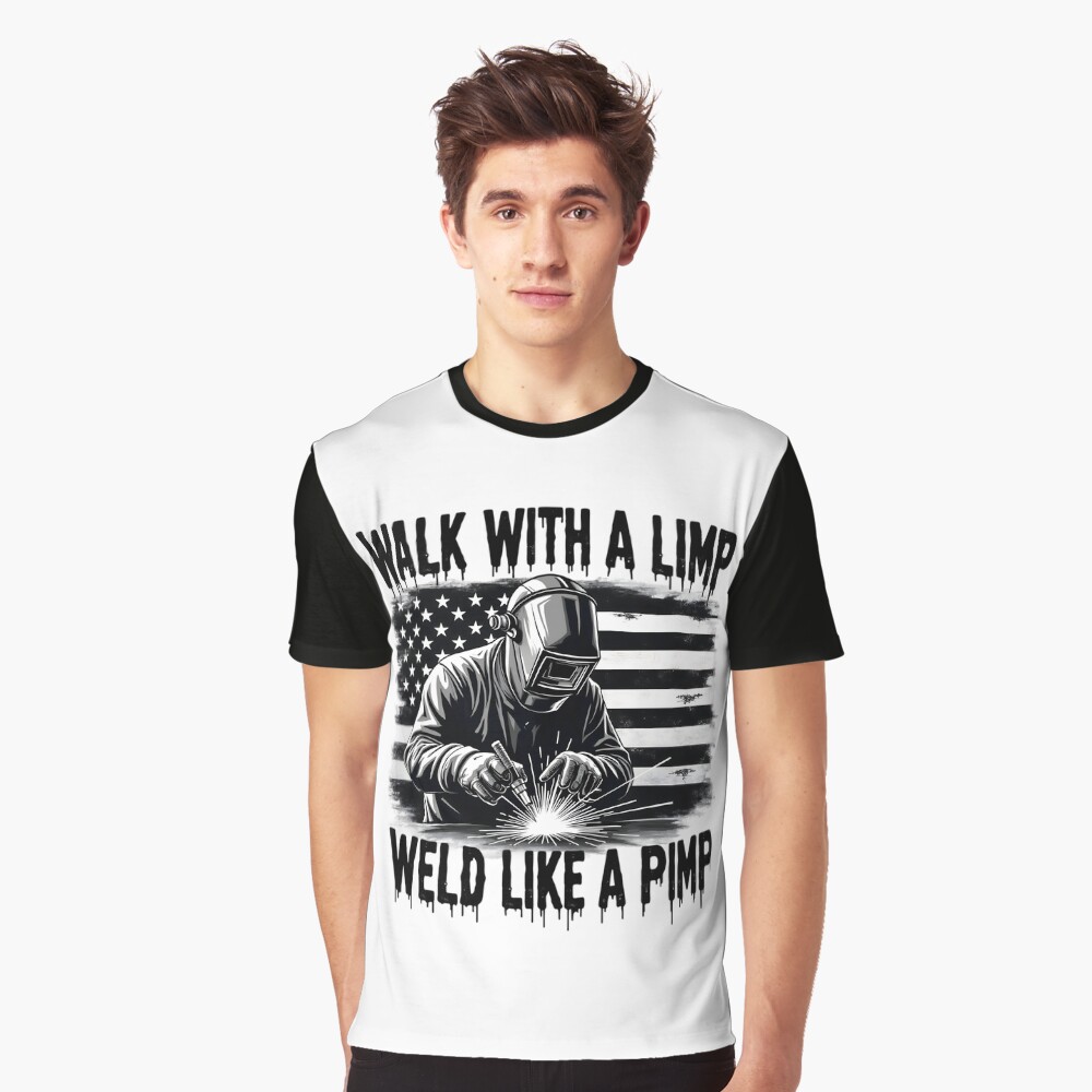 "Walk With A Limp Weld Like A Pimp" Sticker by Mryoussefwac | Redbubble
