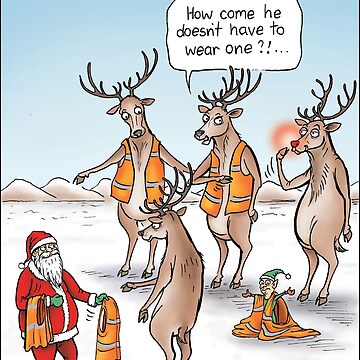 "Santa & Reindeer in high vis" Poster for Sale by jeddunstan | Redbubble