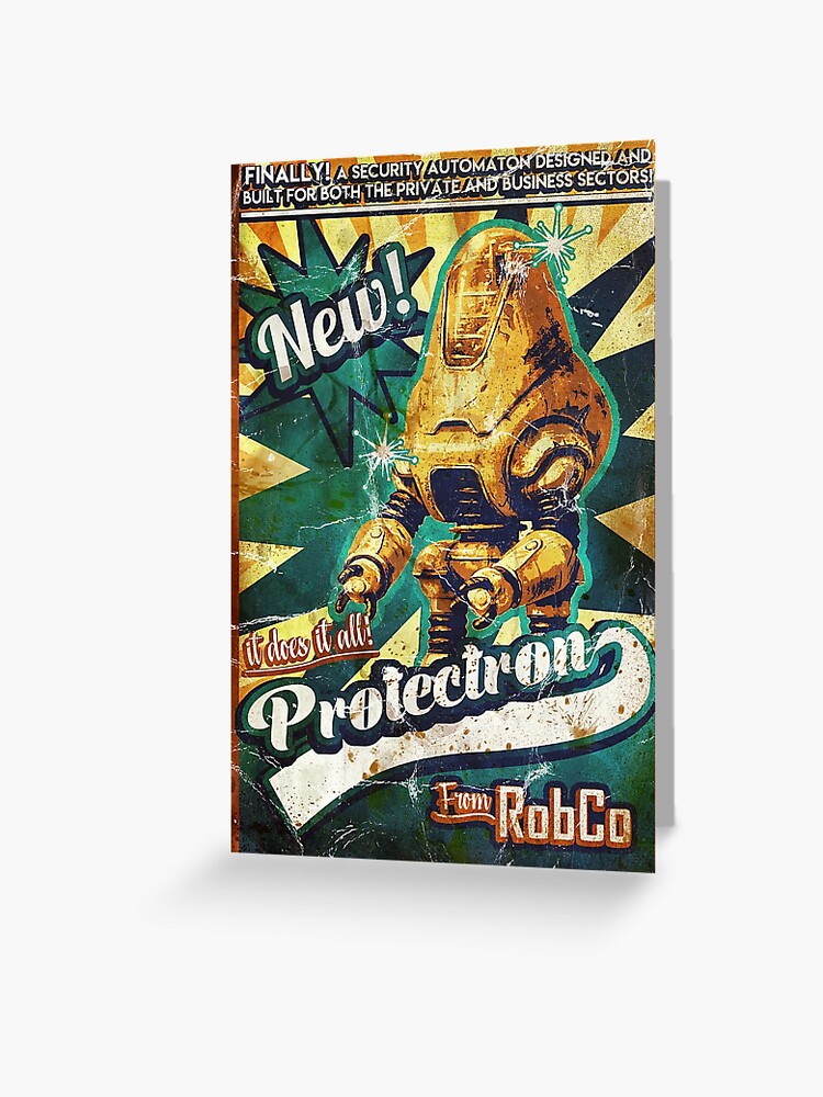 "Protectron Ad" Greeting Card for Sale by jenkem69 | Redbubble