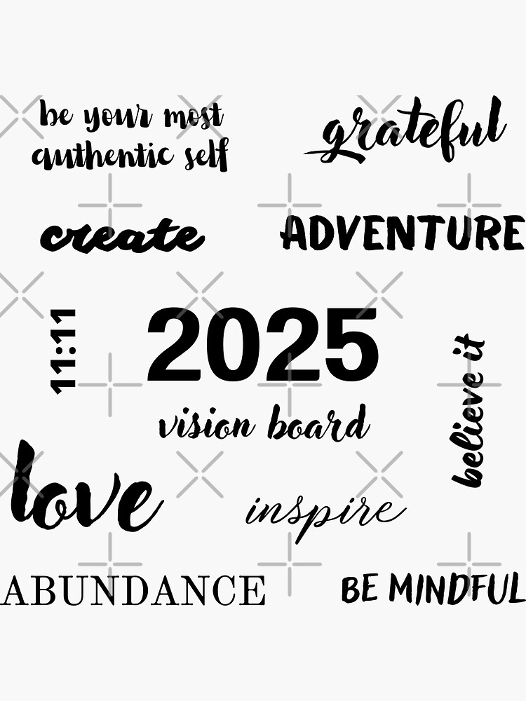 "2025 Vision Board Sticker Pack" Sticker for Sale by MarssyMT | Redbubble