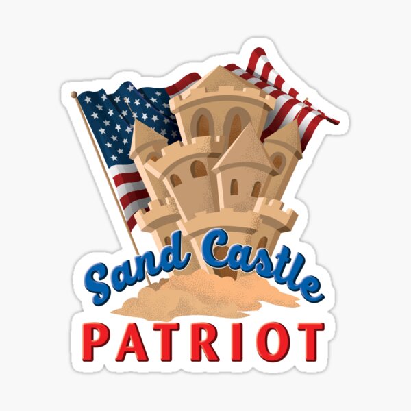 "Sand Castle Patriot American Flag Memorial Day " Sticker by javaneka ...