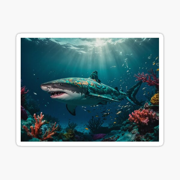"Shallow Water Tropical Shark" Sticker for Sale by Skye Ryan-Evans ...