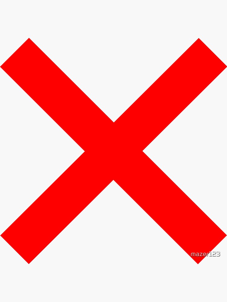"red x" Sticker for Sale by mazer123 | Redbubble