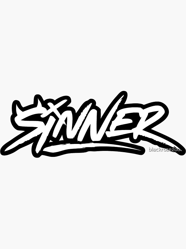 "Sinner Sticker" Sticker for Sale by blackrosezoo | Redbubble