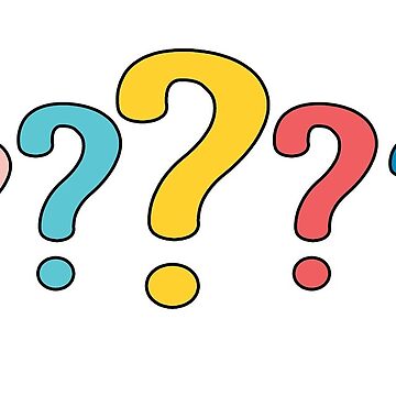 "colorful question marks" Sticker for Sale by mazer123 | Redbubble