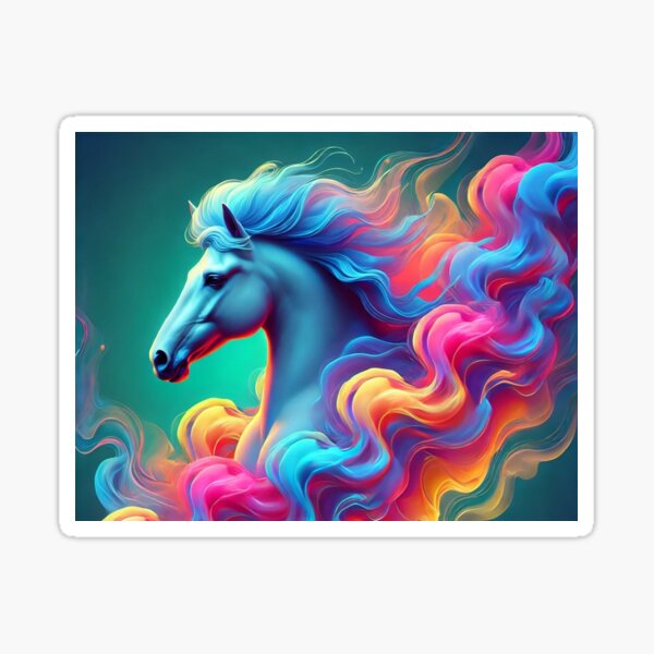 "Ethereal Flames of the Mystic Steed" Sticker for Sale by ...