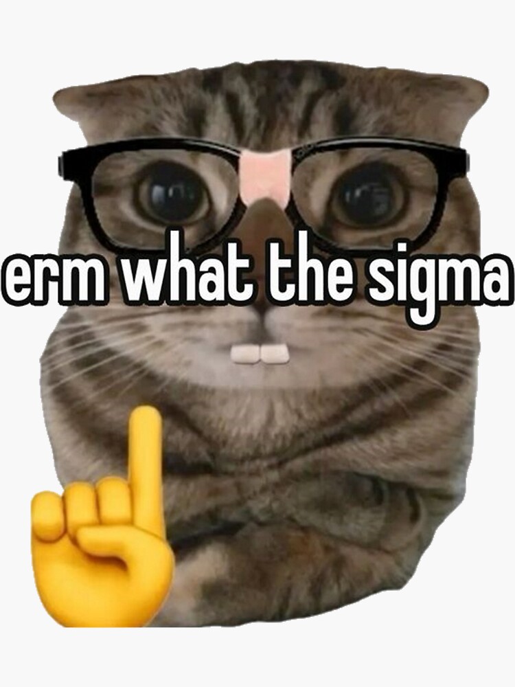 "erm what the sigma cat brainrot meme" Sticker for Sale by Hinadio ...