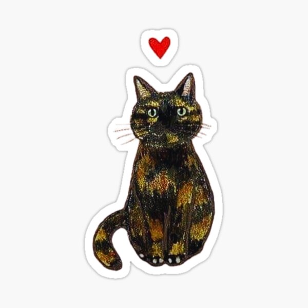 "tortoiseshell cat" Sticker for Sale by BadmintonArt | Redbubble