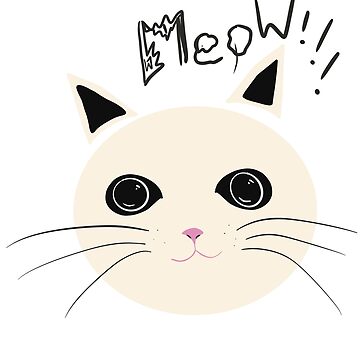 "Creepy cat meow meow " Sticker for Sale by tenkenryujin | Redbubble
