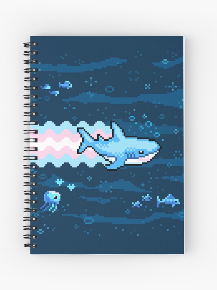 "Under the Sea Trans Flag Shark Pixel Art" Journal for Sale by XE3EP ...