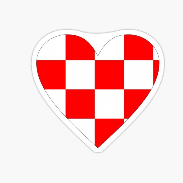 "red and white checkered heart" Sticker for Sale by mazer123 | Redbubble