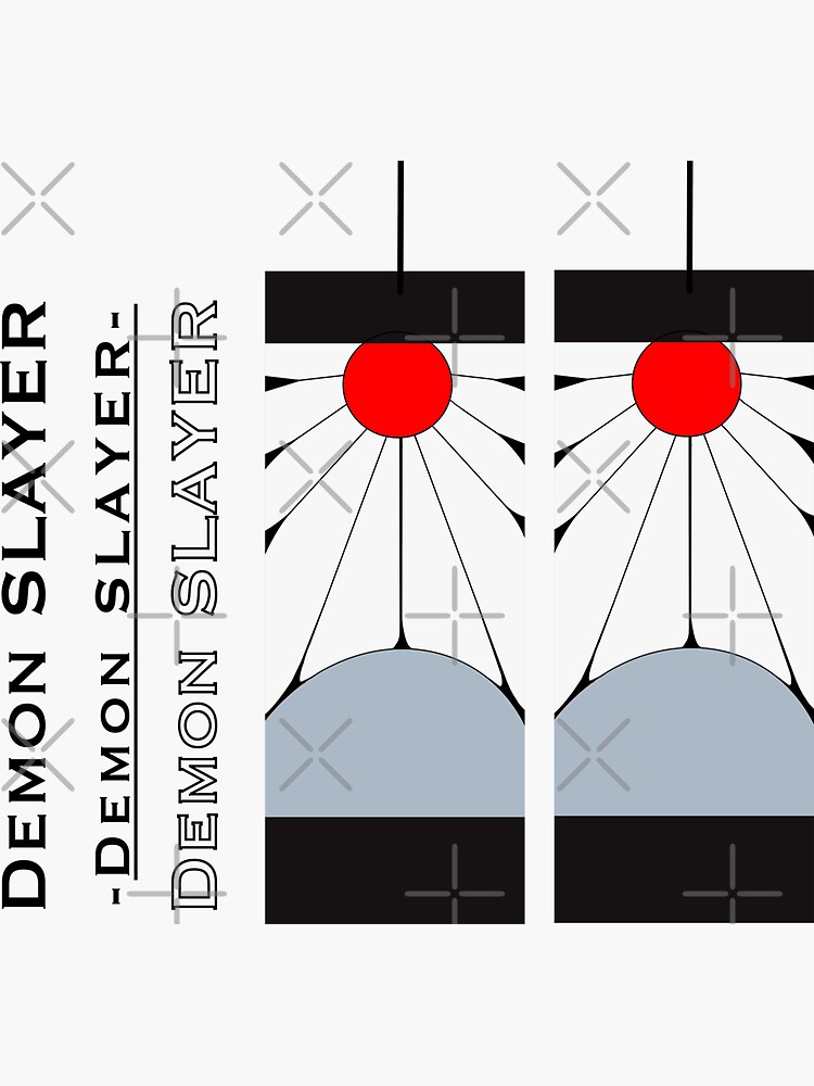 "Demon slayer Hanafuda earring in pair fan art " Sticker for Sale by ...