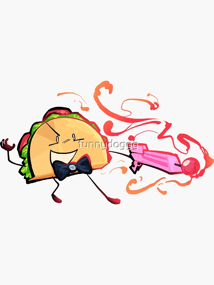 "Inanimate Insanity: Taco Gun!" Sticker for Sale by funnydoggg | Redbubble