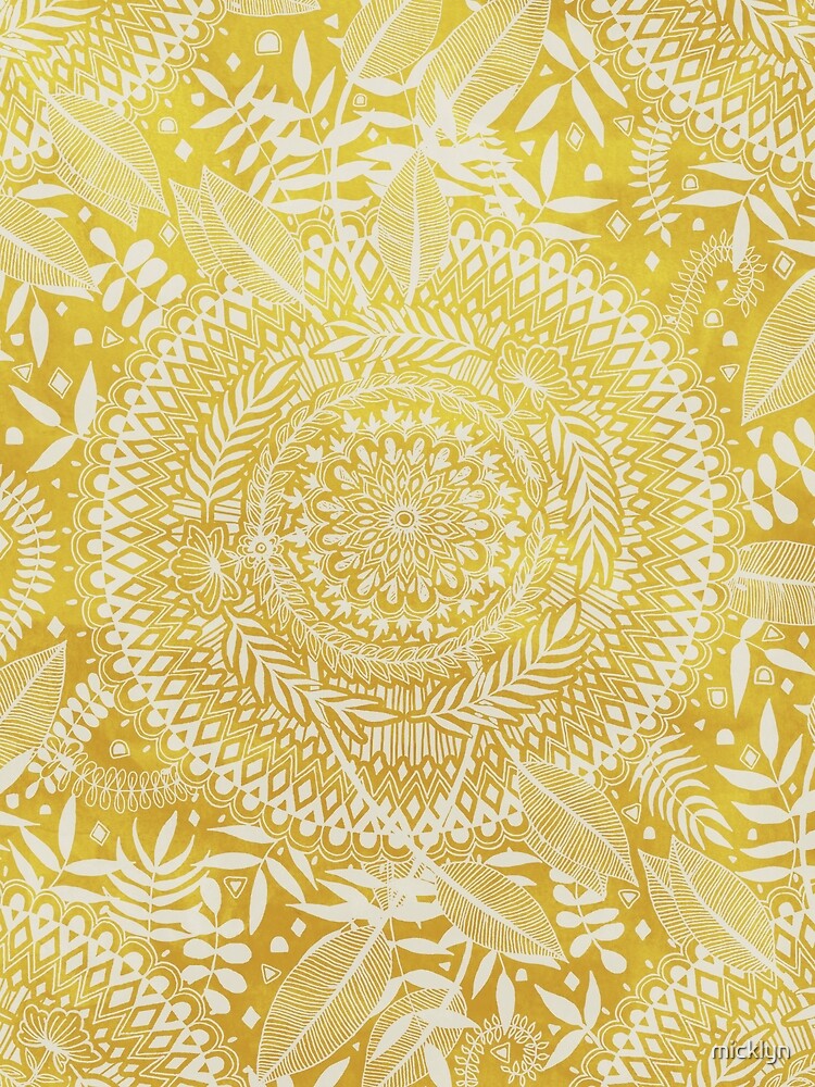 "Medallion Pattern in Mustard and Cream" Photographic Print by micklyn ...