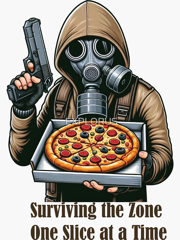 "Stalker with Pizza - S.T.A.L.K.E.R. Fan Art" Sticker for Sale by ...