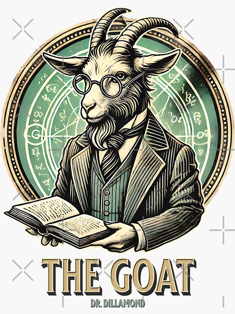 "Dr. Dillamond - Wicked GOAT Illustration with Broadway Pun" Sticker ...