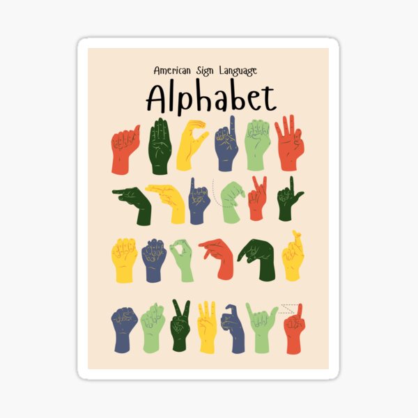 "American Sign Language Alphabet" Sticker for Sale by Bel-Atizay ...