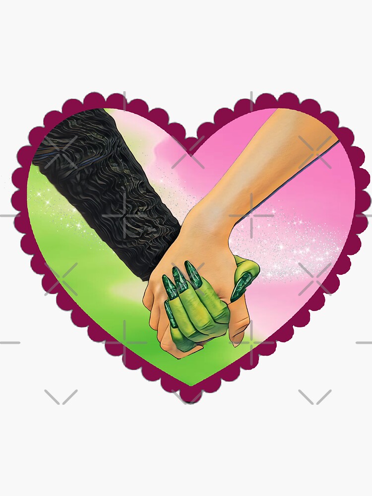 "Wicked Movie Glinda and Elphaba Hands" Sticker for Sale by baranskini ...
