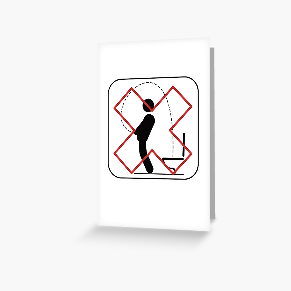 "No Pee Trick Shots in Bathroom Toilet Joke Sign" Greeting Card by ...