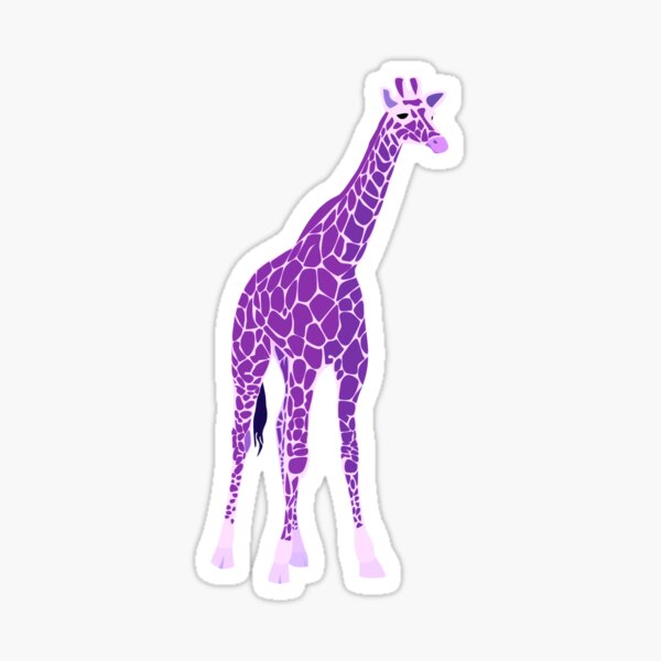 "Purple Giraffe" Sticker for Sale by miniverdesigns | Redbubble