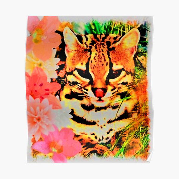 "OCELOT COLLAGE" Poster by LizSelleyArt | Redbubble