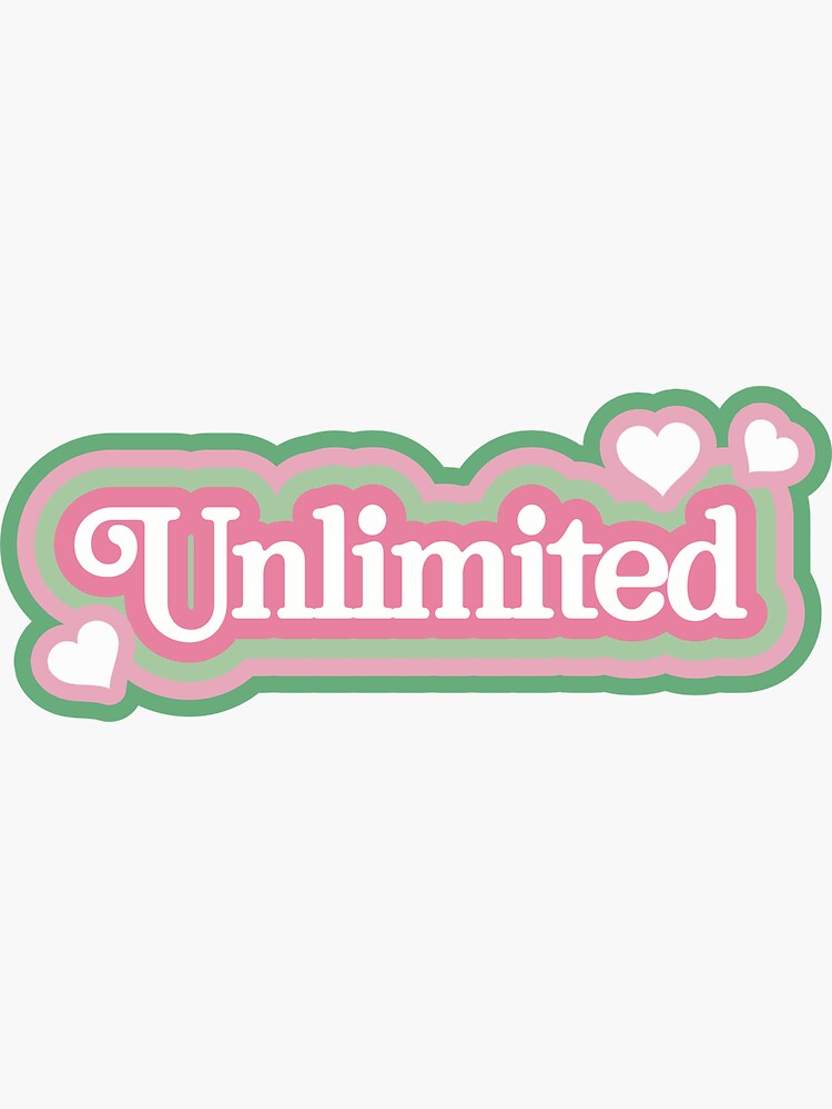 "Unlimited" Sticker for Sale by osnapitzami | Redbubble