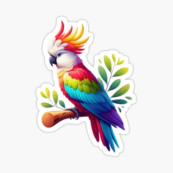 "parrots" Sticker for Sale by FLATVAC STICKER | Redbubble