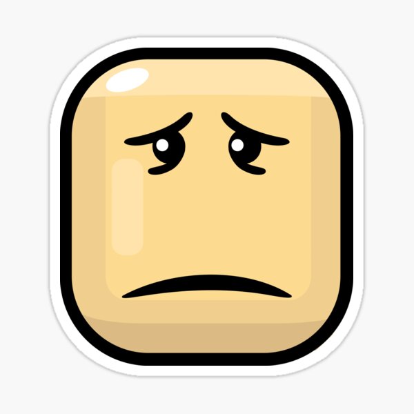 "Roblox Head Emoji Sad Face" Sticker for Sale by BurgerBites | Redbubble