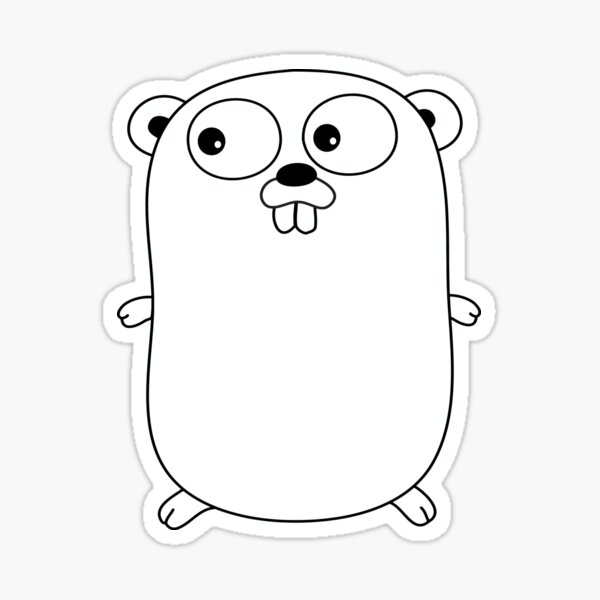 "Go Logo T-Shirt White Golang Language Mascot" Sticker for Sale by ...