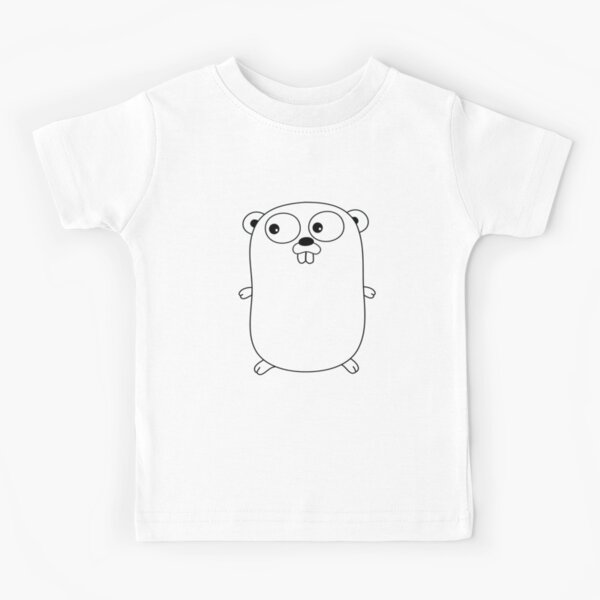 "Go Logo T-Shirt White Golang Language Mascot" Kids T-Shirt by ...