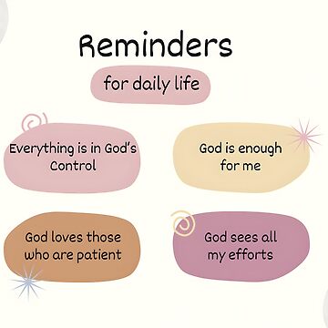 "Daily Life Reminders with Faith" Sticker for Sale by Emilia-Design ...