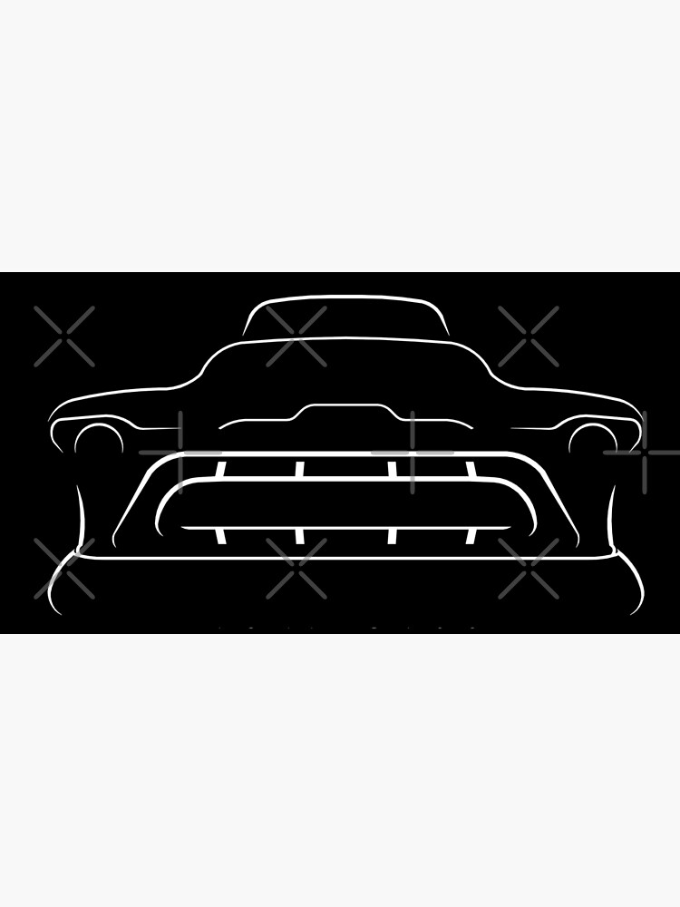 "1957 Chevy 3100 Pickup - Front stencil, white" Art Print by mal ...
