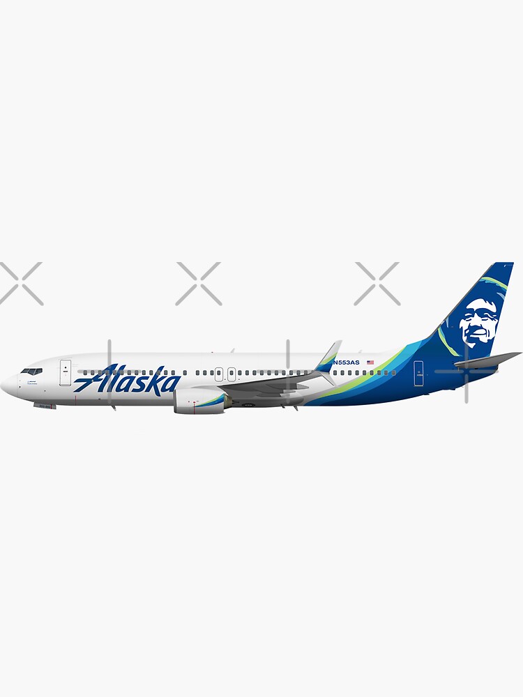 "Alaska Airlines Boeing 737-800" Sticker for Sale by MinimalistAir ...