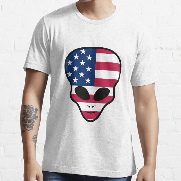 4th Of 4th Of July Alien Life Usa American Flag Red White Blue T