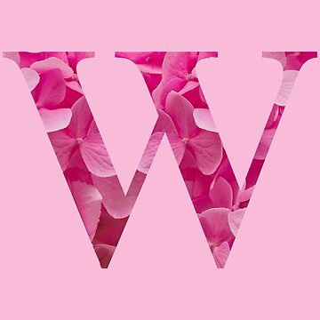 "Alphabet Letter "W" in Pink Floral Lettering Monogram" Sticker for ...