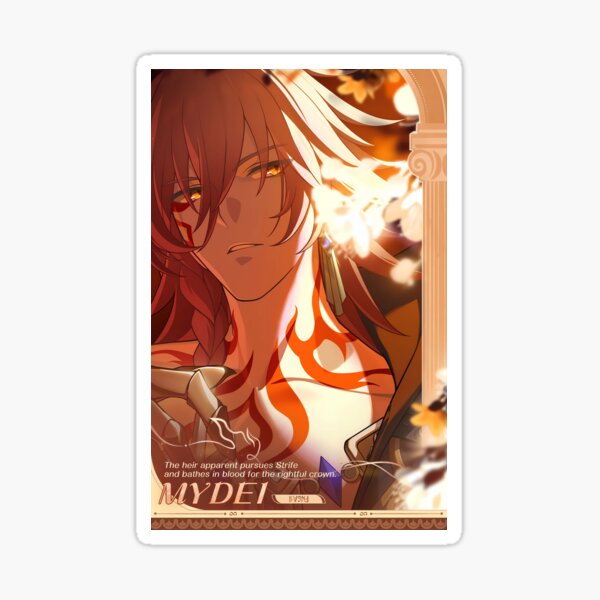 "Mydei • Ordain of the Chrysos Heir • Honkai Star Rail" Sticker for ...